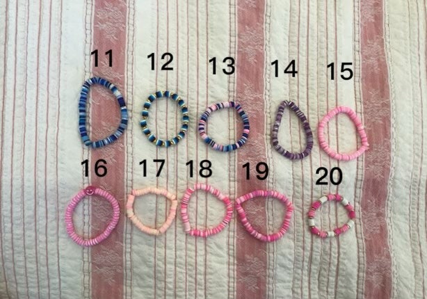 Preppy Handmade Clay Bead Bracelets | Stretchy, Pretty, Colorful ...