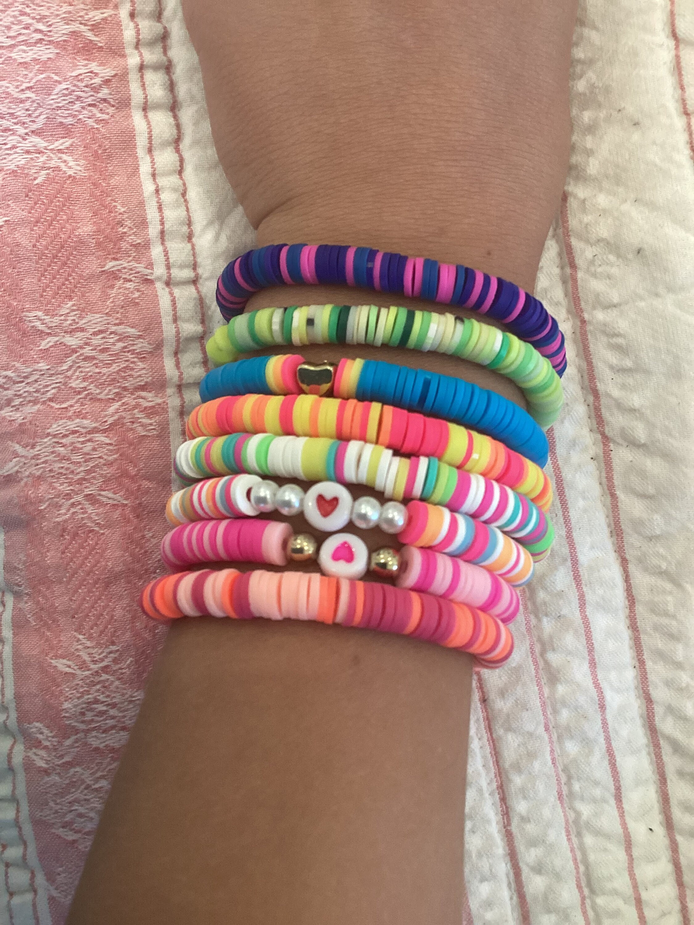 Preppy Handmade Clay Bead Bracelets | Stretchy, Pretty, Colorful ...