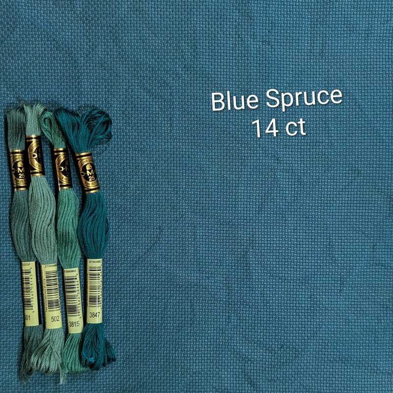 Blue 18 Count Fabric - Etsy