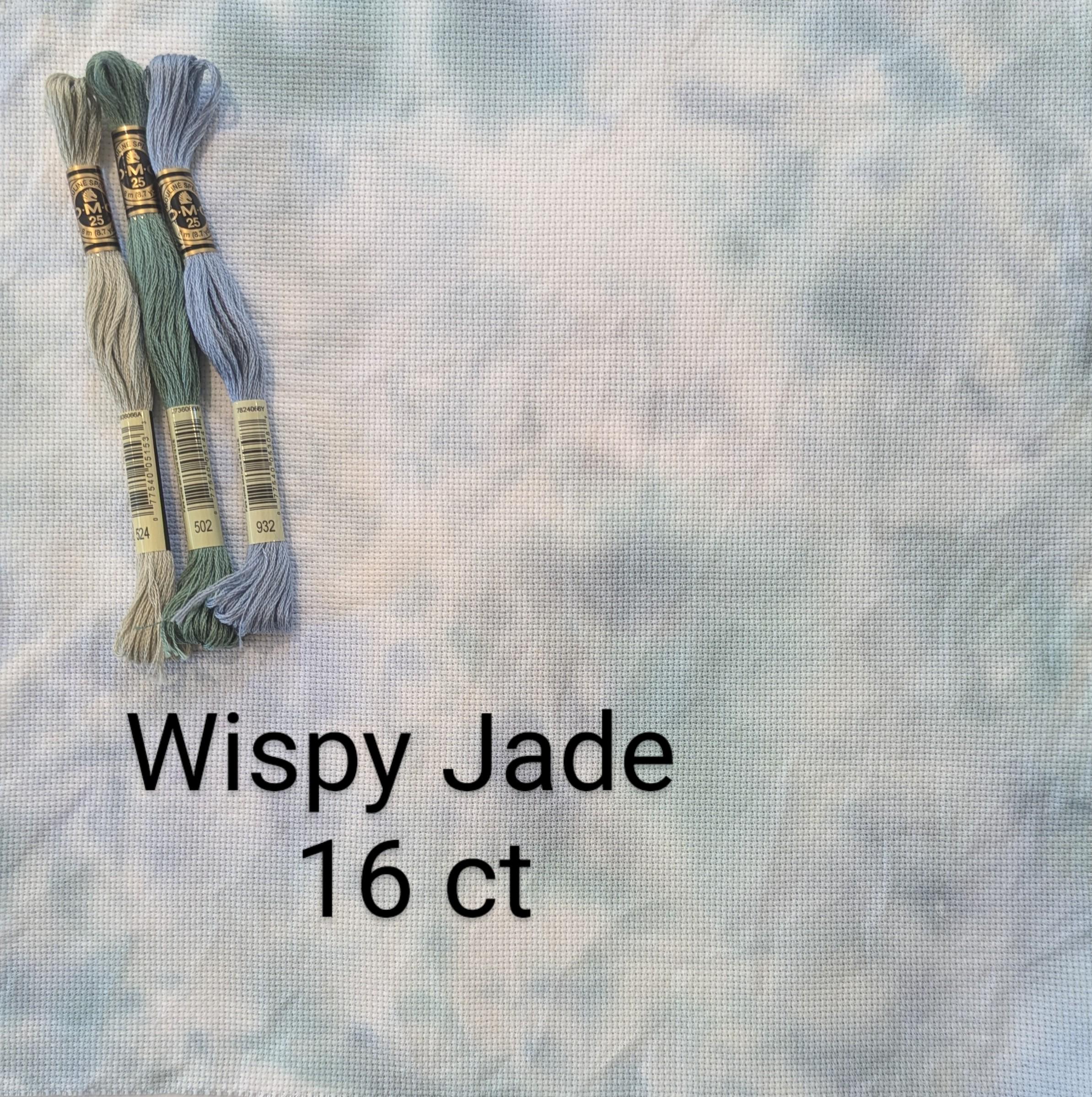 Wispy Jade Hand Dyed Aida Cloth, 14/16/18 Count, Blue Green Cross ...