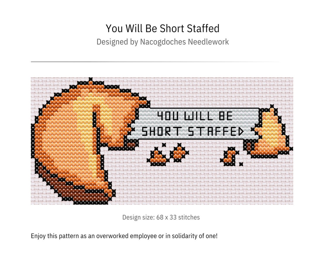 You Will Be Short Staffed Fortune Cookie Cross Stitch Pattern, Coworker ...
