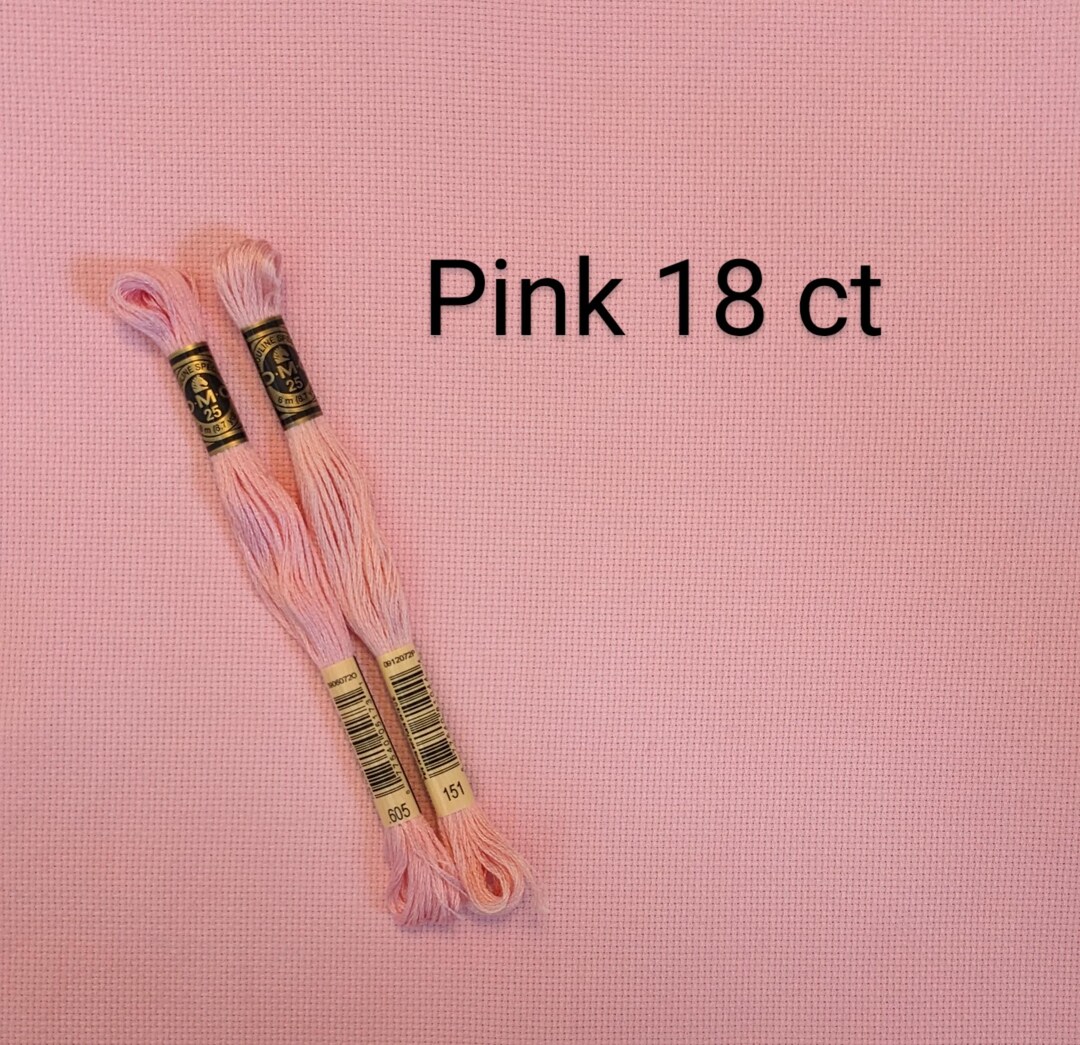 Pink Hand Dyed Aida Cloth, 14/16/18/22 Count, Cross Stitching Fabric - Etsy