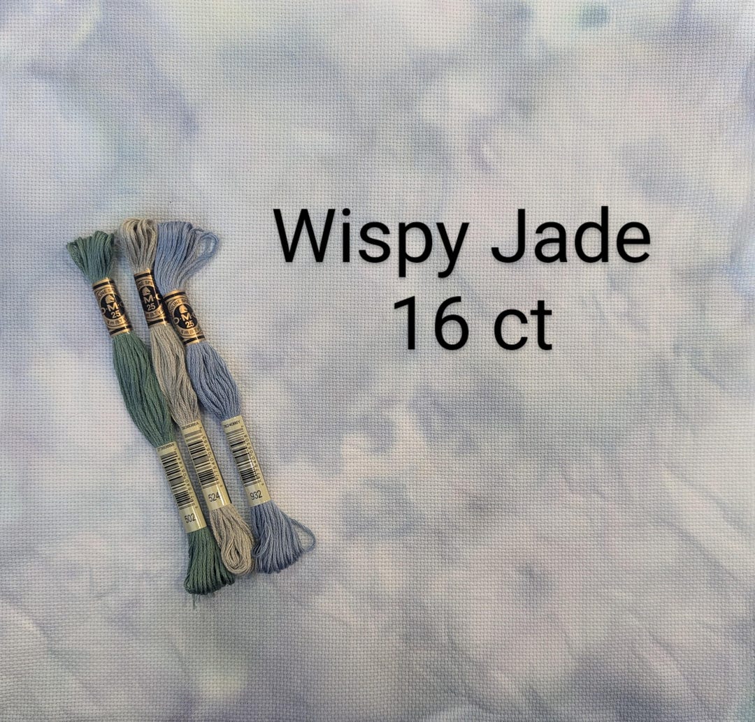 Wispy Jade Dyed Aida Cloth, 14 Count, 16 Count, 18 Count, Cross ...