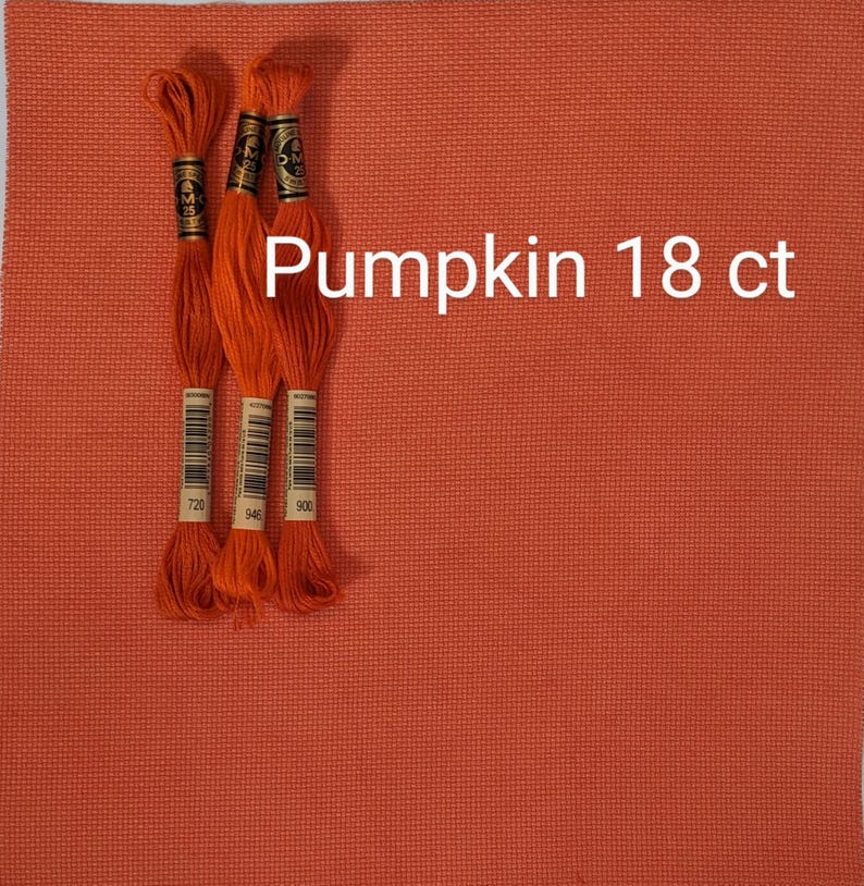 Pumpkin Dyed Aida Cloth, 14 Count, 16 Count, 18 Count, Orange Aida ...