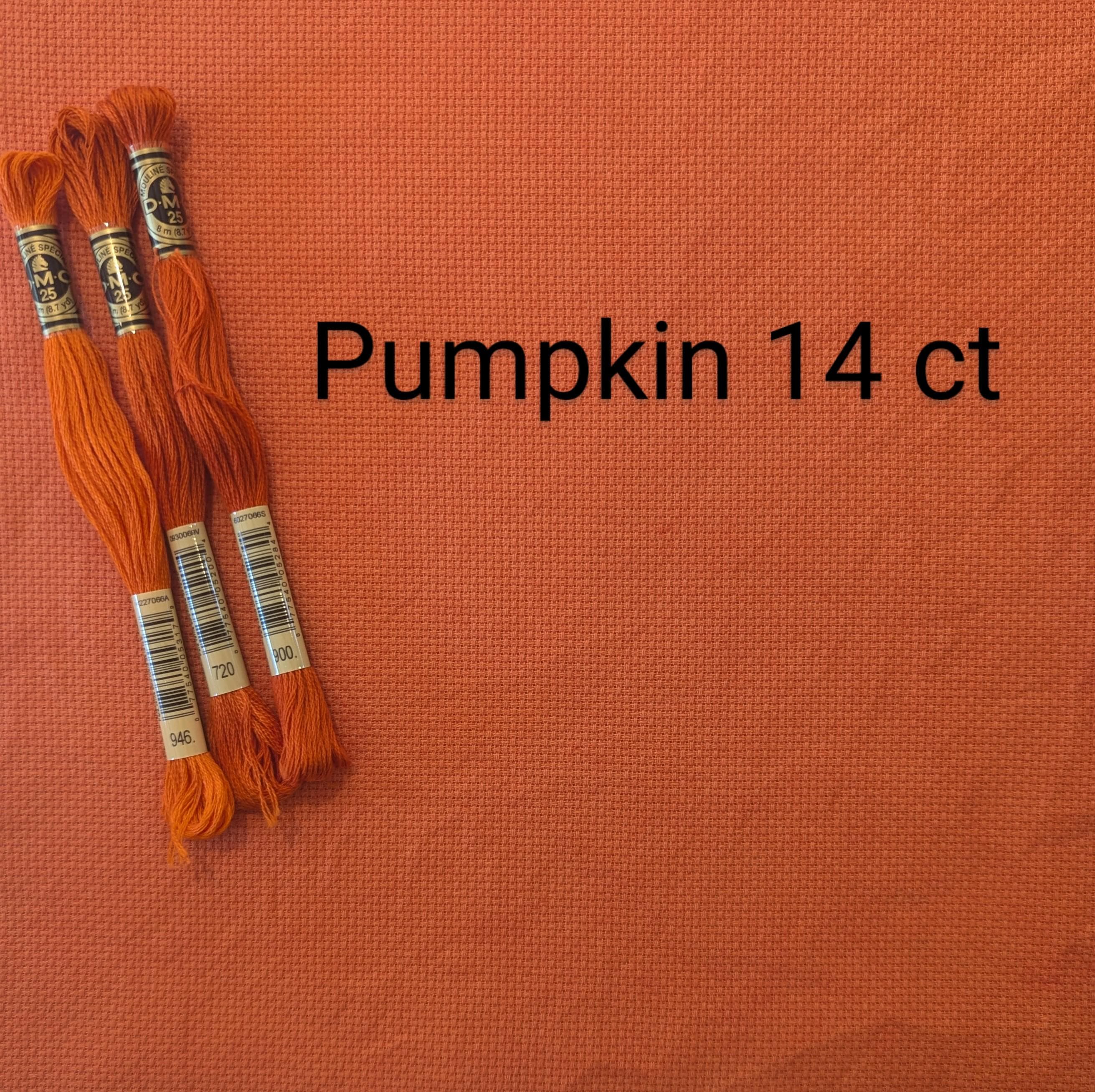 Pumpkin Dyed Aida Cloth, 14 Count, 16 Count, 18 Count, Orange Aida ...