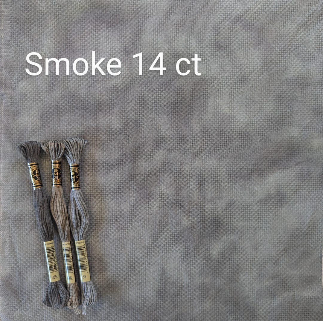 Gray Hand Dyed Aida Cloth, 14 Count, 16 Count, 18 Count, Grey Aida ...