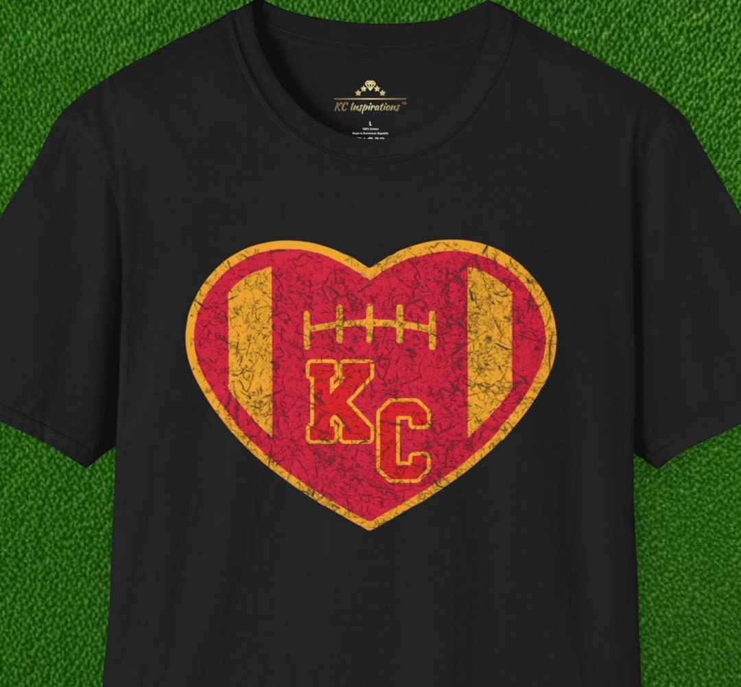 Vintage KC Heart Red & Gold - Kansas City Chiefs Inspired T-shirt - Etsy