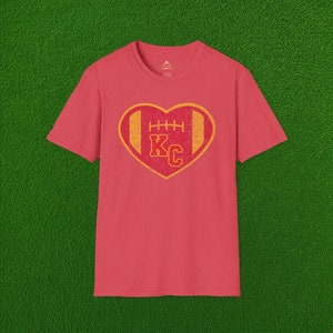 Vintage KC Heart Red & Gold - Kansas City Chiefs Inspired T-shirt - Etsy