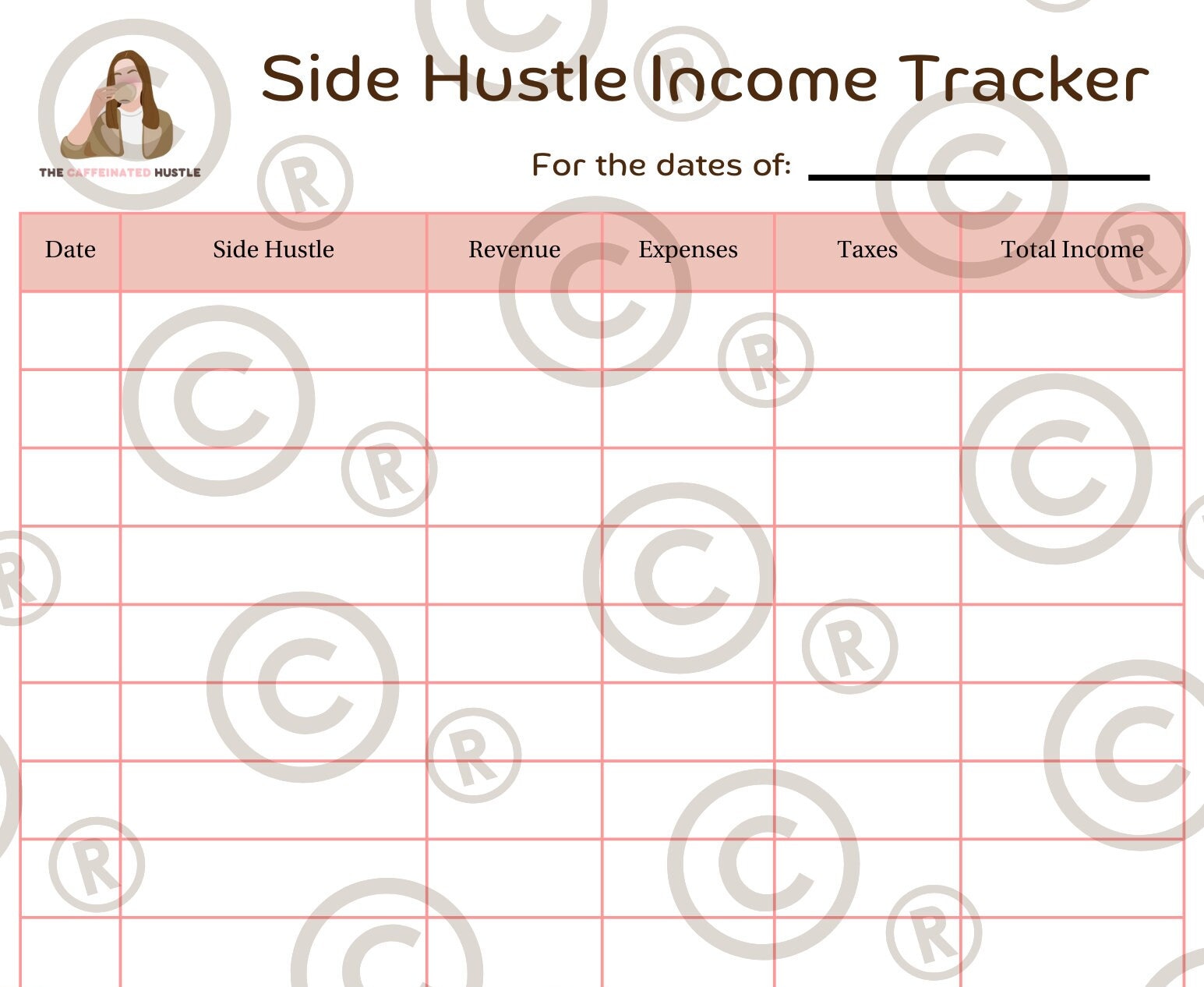 Side Hustle Tracker DIGITAL DOWNLOAD - Etsy
