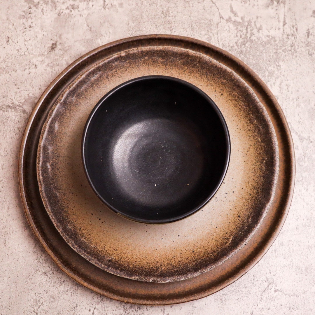 Selasih Brown Dinnerware Set 3 Set 100% Handmade Pottery - Etsy