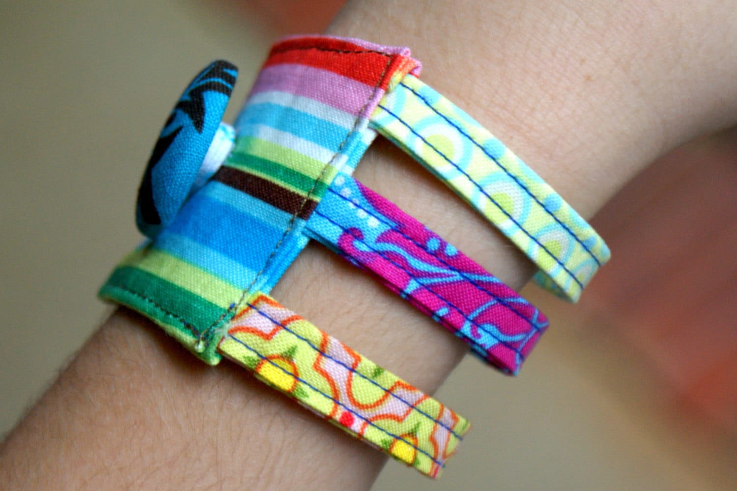 Cuff Bracelet Sewing Pattern Pdf Triple Multi Three Strand Girls Women ...