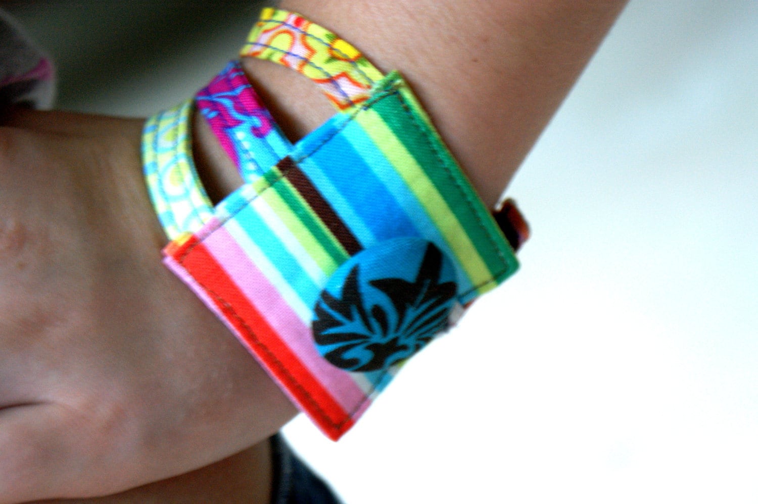 Cuff Bracelet Sewing Pattern Pdf Triple Multi Three Strand Girls Women Diy Handmade T Fabric