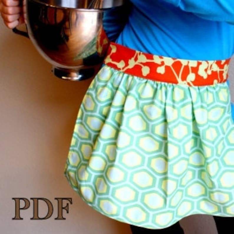 Half Apron Sewing Pattern Pdf Girl Women Gathered Kitchen Baking ...