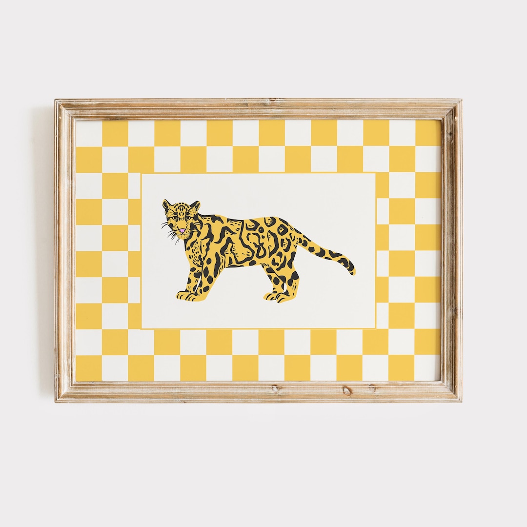 Checker Cheetah Print Preppy Wall Decor Downloadable Prints With ...