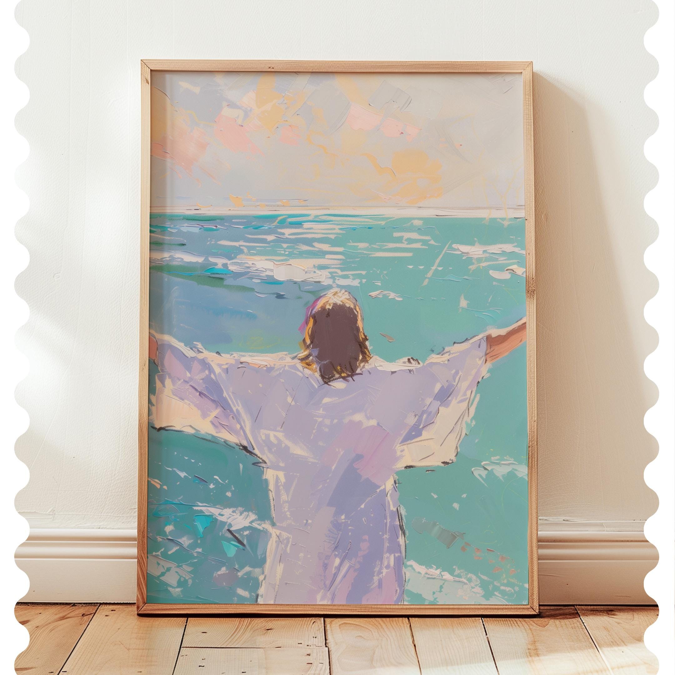 Jesus at the Ocean Print: Coastal Christian Art (digital Download) - Etsy