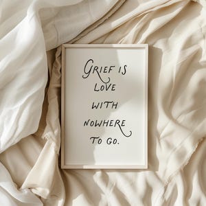 Grief Quote Print – Grief is Love Wall Art, Inspirational Typography ...