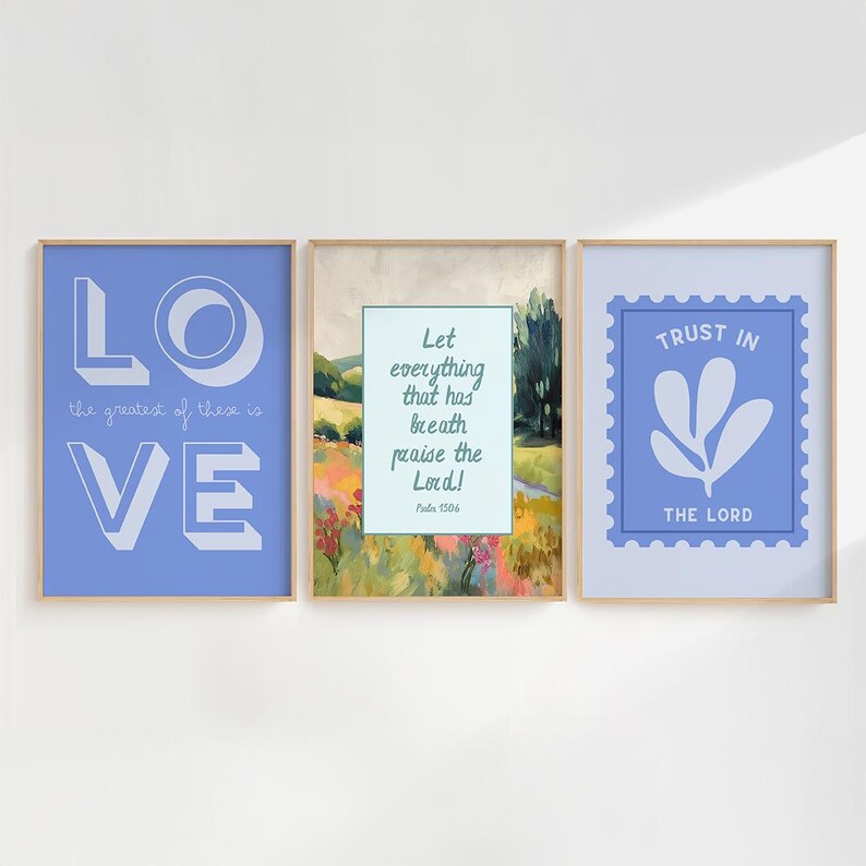 Jesus Art Gallery 6er-Set Christliche Wandkunst Gebetstafel Drucksachen für Schrift Wandkunst ...