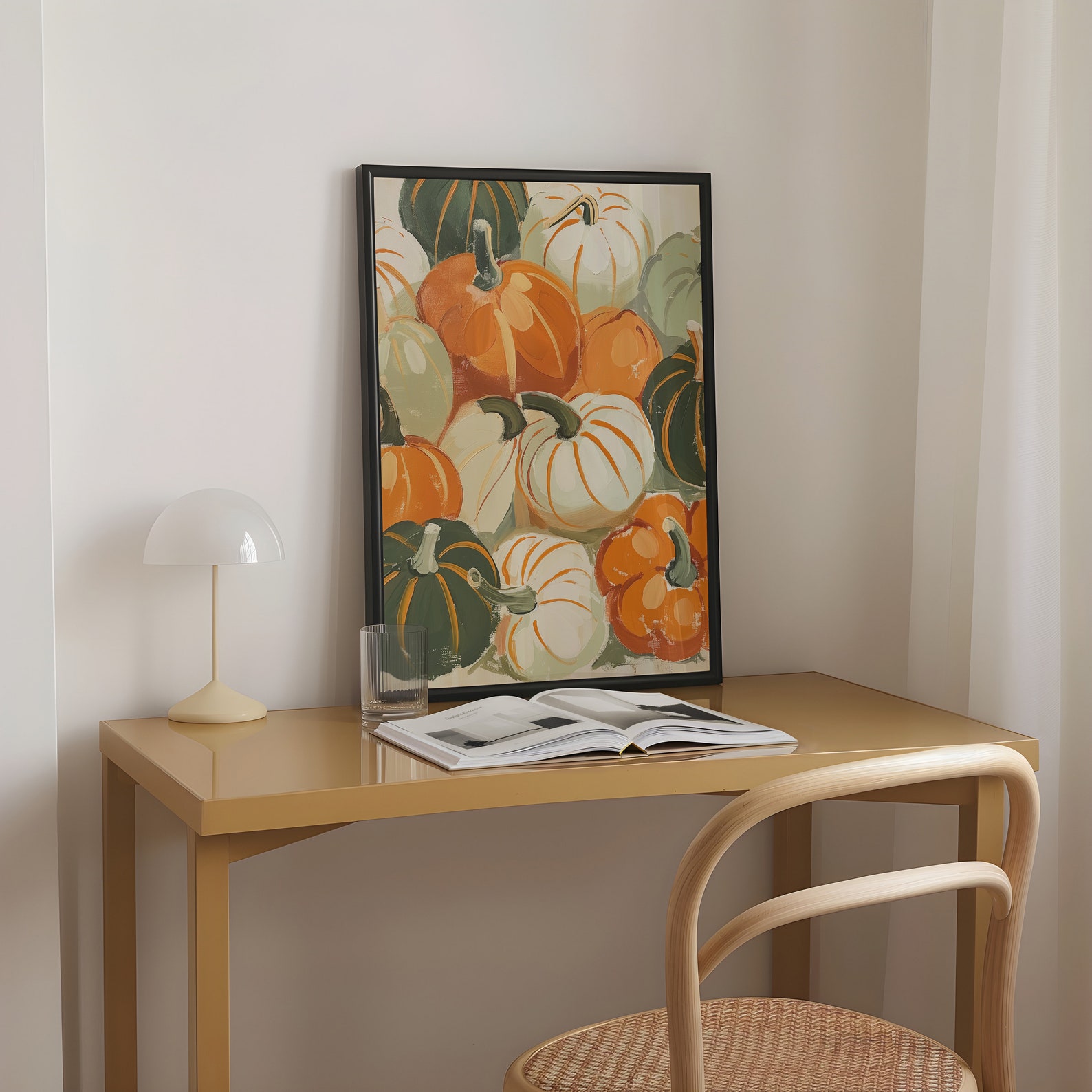 Fall Wall Art Printable With Pumpkin Decor for Halloween Decoration ...