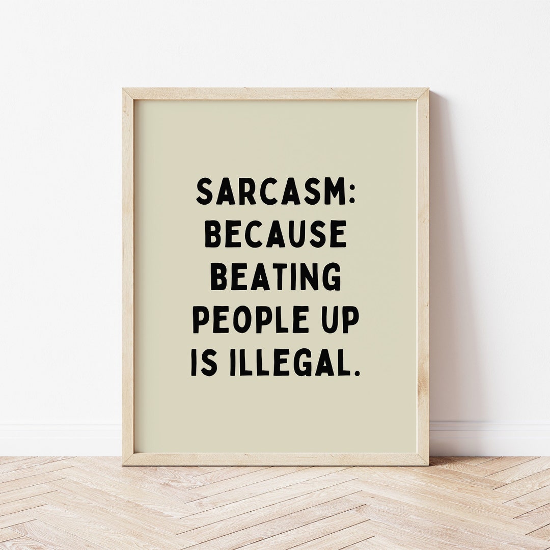 Sarcasm Definition Print: Funny Minimalist Home Office Decor (digital ...