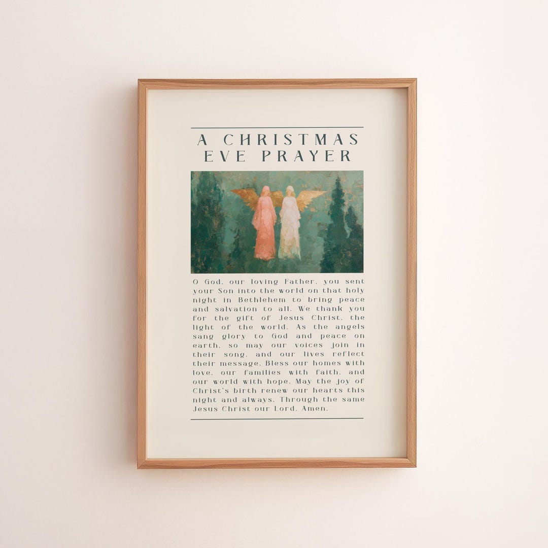 Vintage Christmas Eve Prayer Printable: Rustic Holiday Wall Art ...