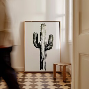 Black and White Cactus Print: Southwestern Home Decor (digital Download ...
