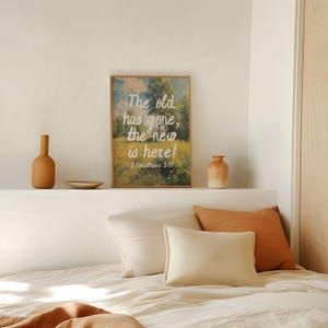 Bible Verse Wall Art Print With Modern Christian Art Aesthetic Room ...