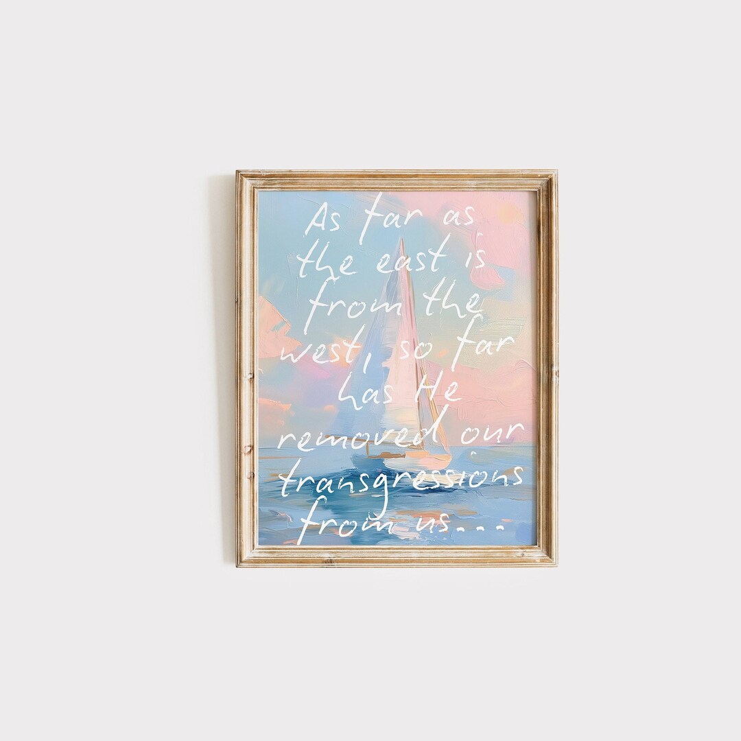 Coastal Christian Wall Art: Bible Verse Nautical Print (digital ...