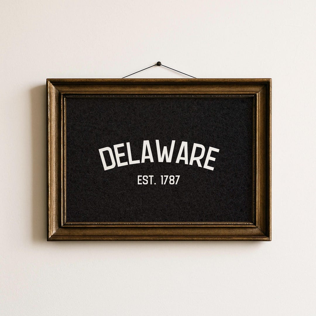 Vintage Delaware Printable Typography Wall Art - Rustic Minimalist ...