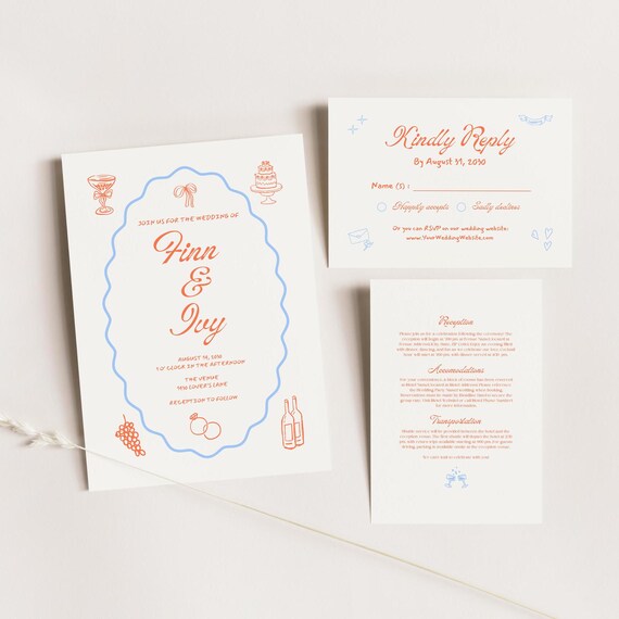 Wedding entourage invitation templates | Honestweddingadvice.com