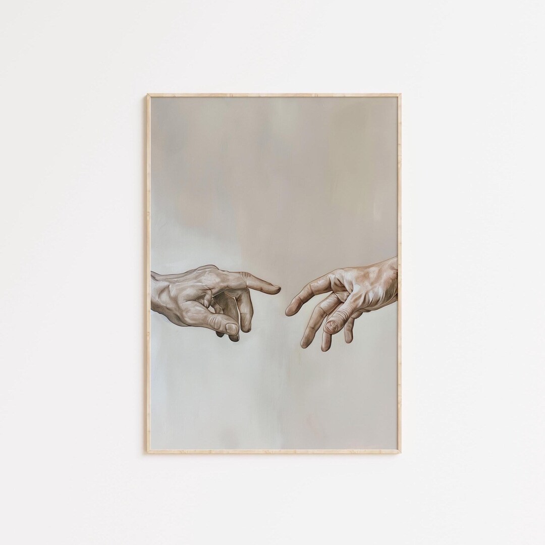 God and Adam Renaissance Oil Painting Downloadable Prints, Moody Wall ...