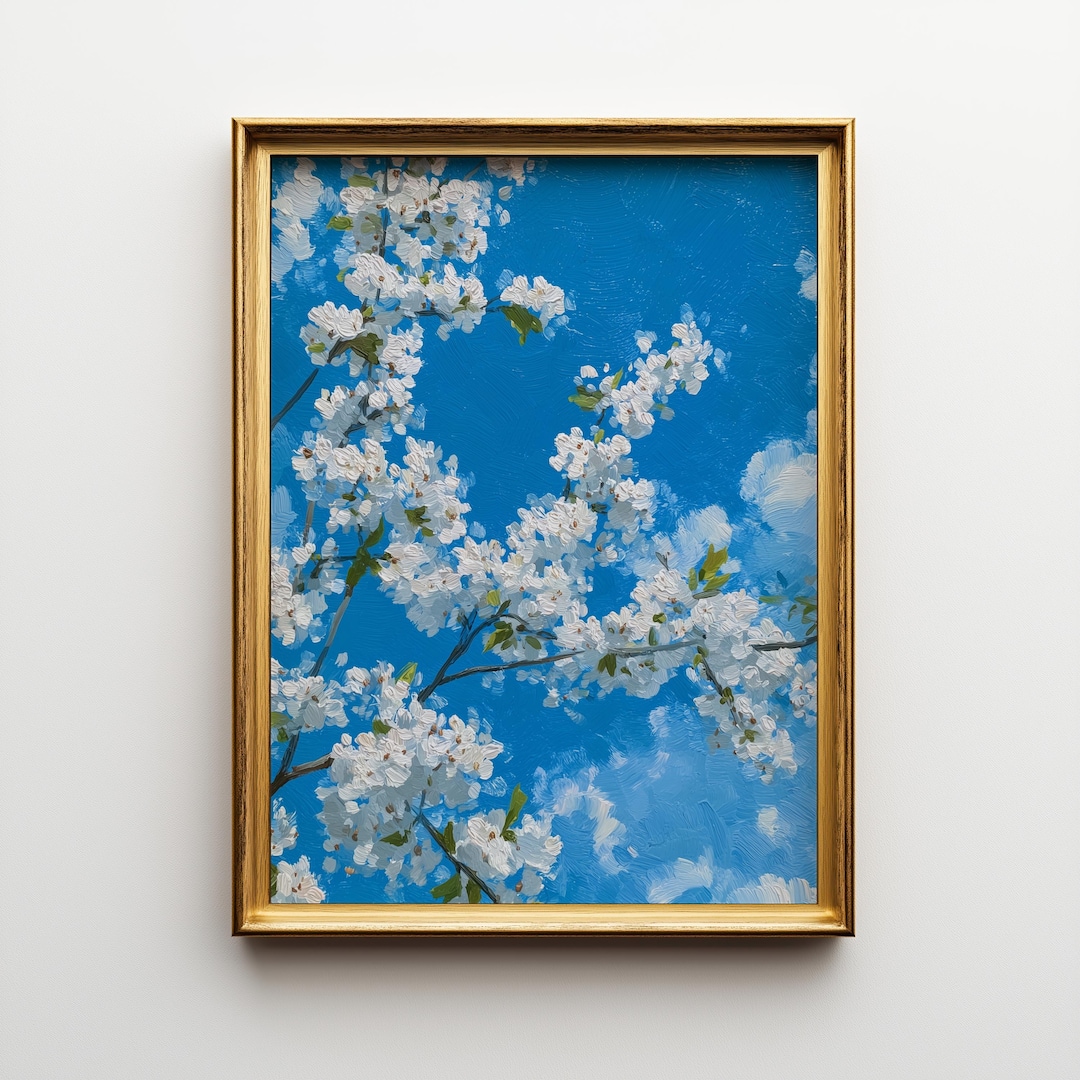 Blooming Tree Branches Printable Art - Bright Spring Floral Wall Art ...