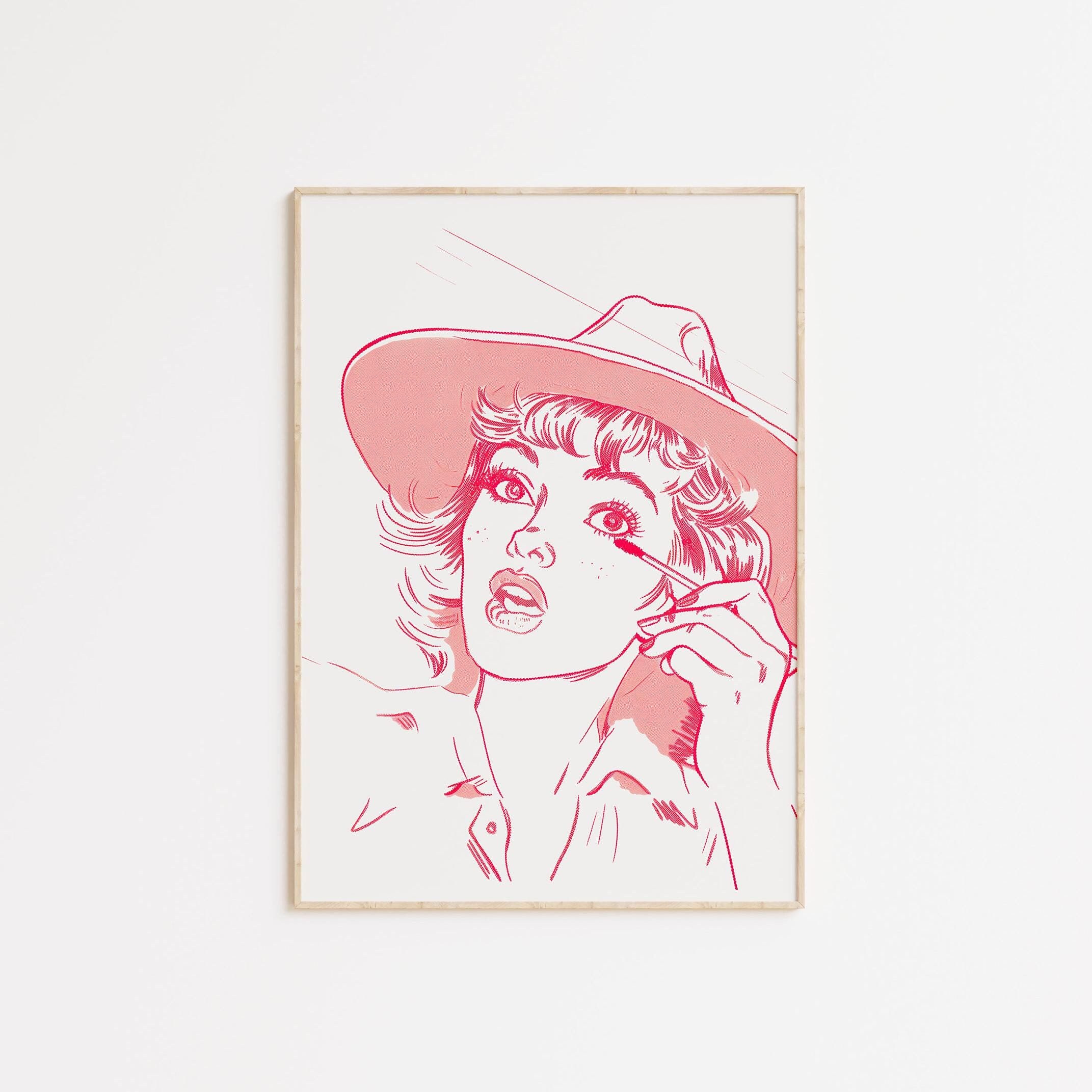Vintage Western Wall Art Cowgirl Poster Vintage Cowgirl Art Aesthetic ...