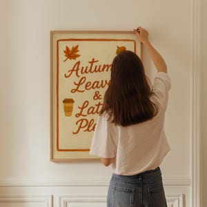 Autumn Leaves & Lattes Print: Cozy Fall Coffee Bar Decor (digital ...