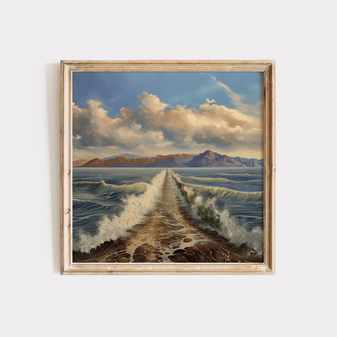 Part the Sea Print – Bible Story Wall Art 30x30, Red Sea Digital ...