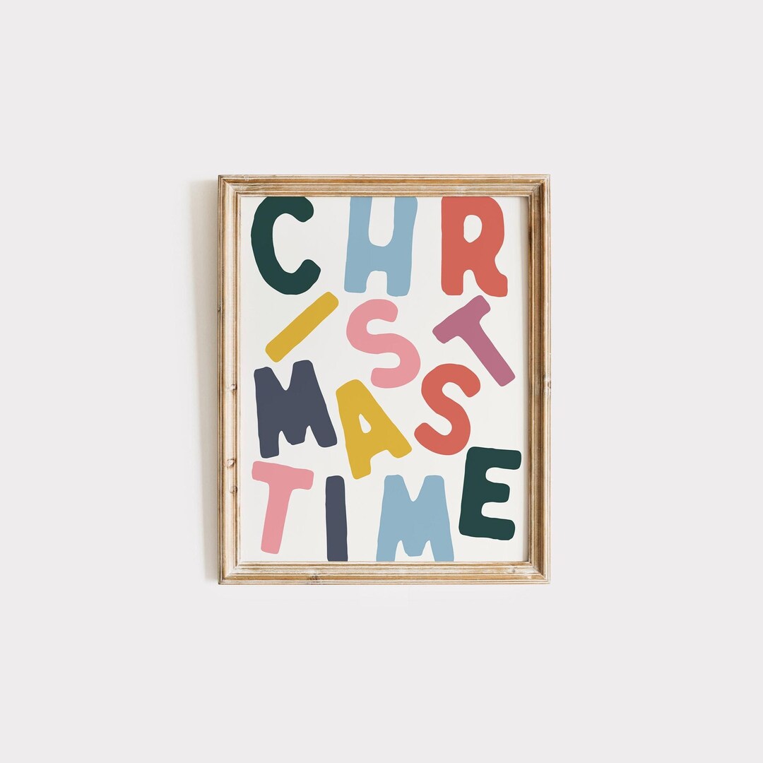 Retro Christmas Downloadable Prints With Colorful Aesthetic Room Decor ...
