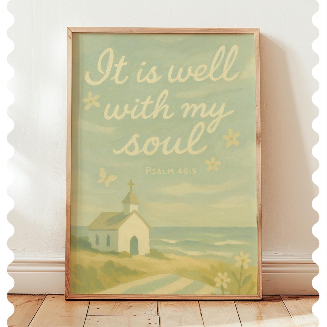 It is Well With My Soul Printable – Psalm 46 Scripture Art, Coastal ...