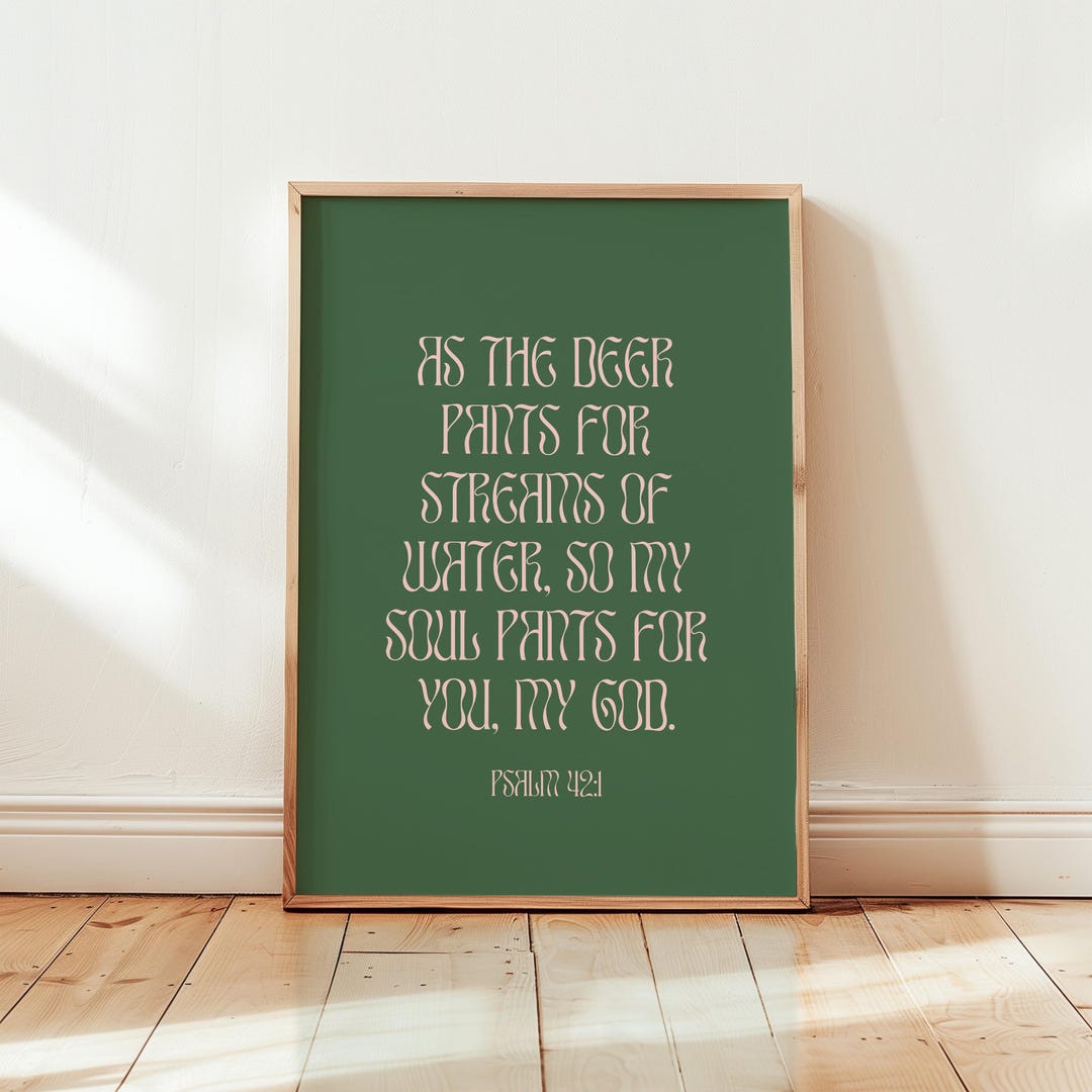 Psalm 42:1 Print, Modern Christian Wall Art (digital Download) - Etsy