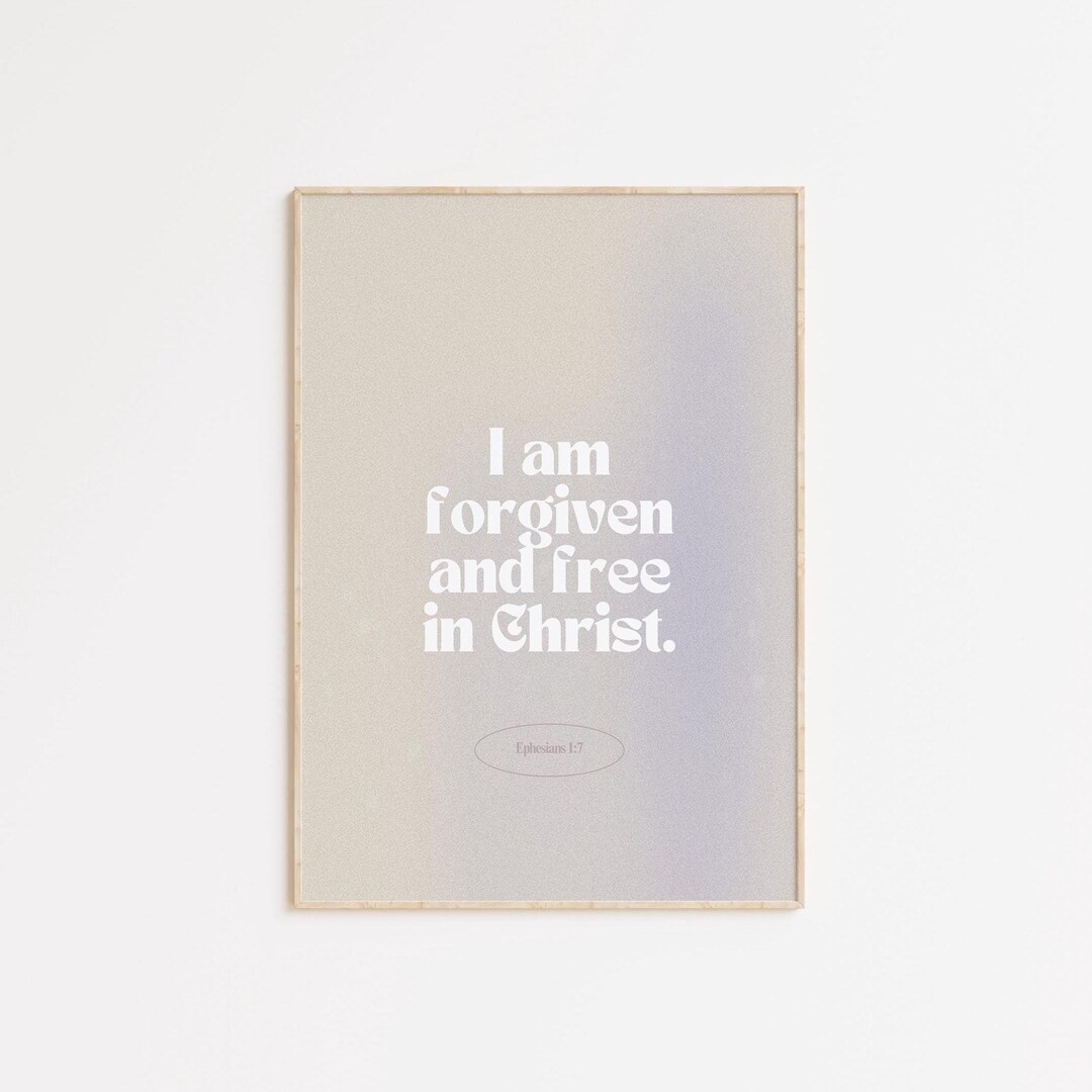 I Am Forgiven Bible Verse Wall Art Prints Trendy Modern Christian Art ...