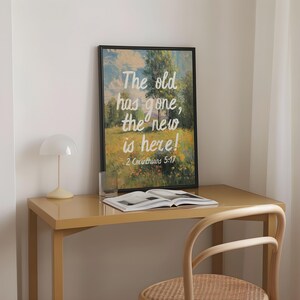 Bible Verse Wall Art Print With Modern Christian Art Aesthetic Room ...