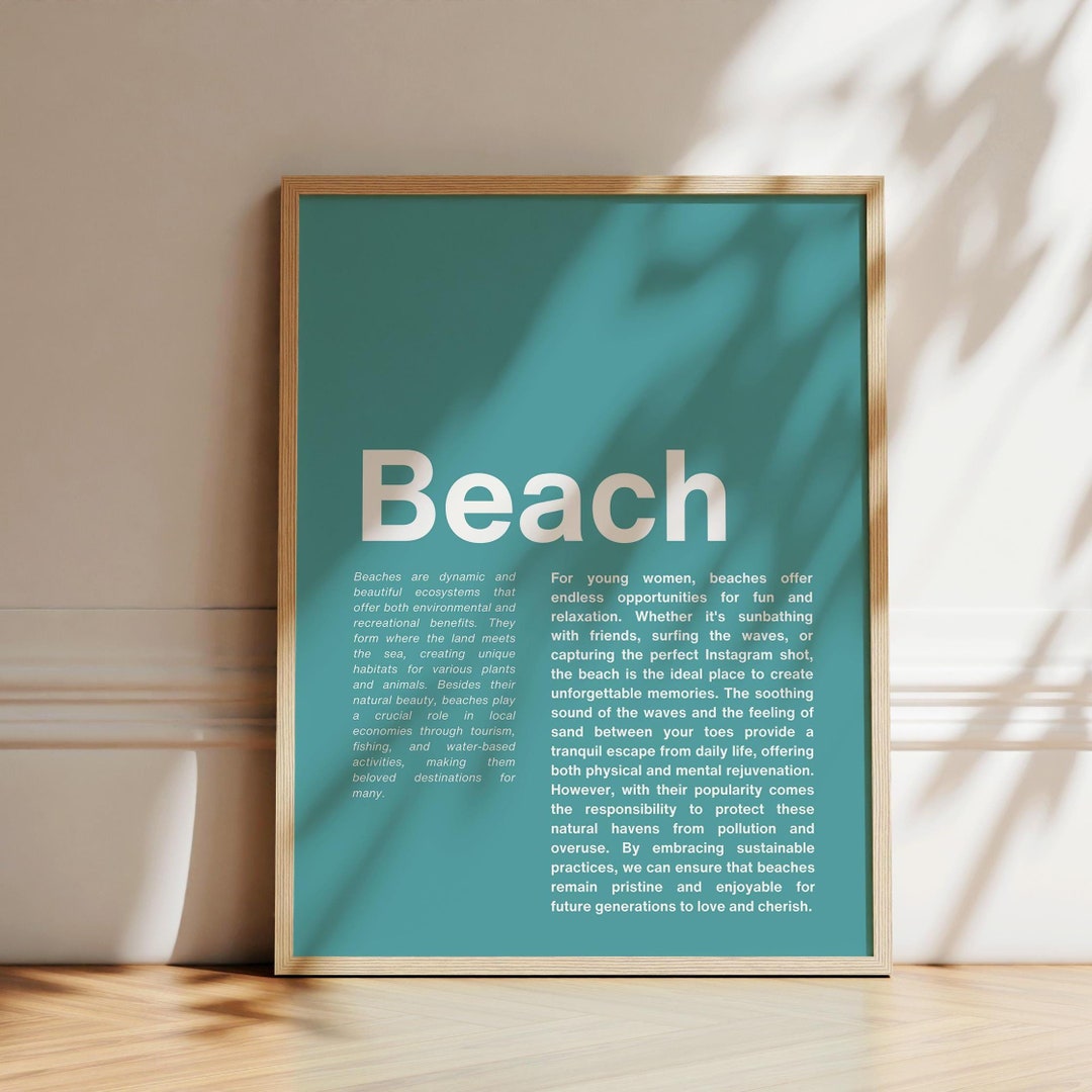 Beach Definition Print | Coastal Wall Art (digital Download) - Etsy