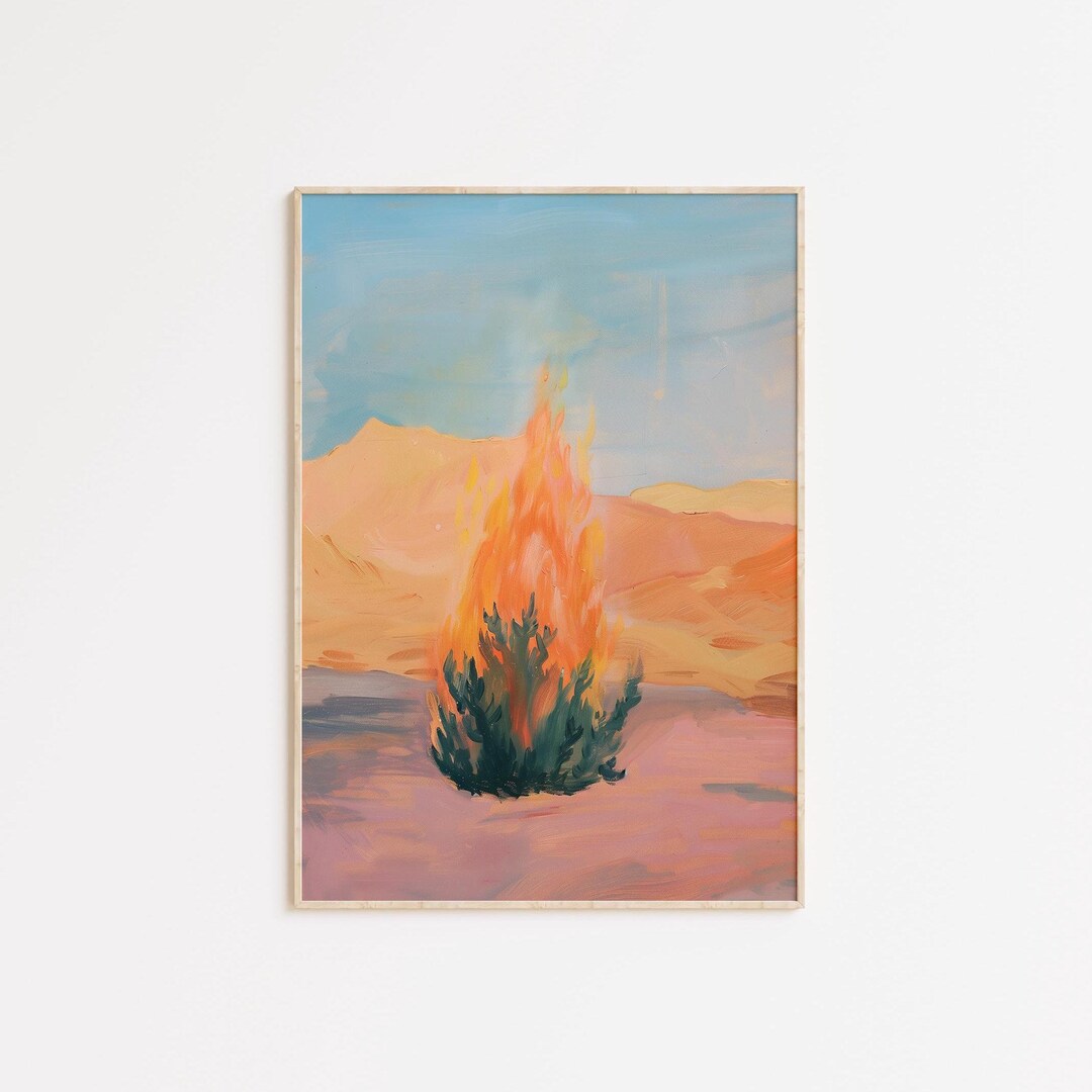 Burning Bush Scripture Wall Art Prints Trendy Bible Verse Christian ...