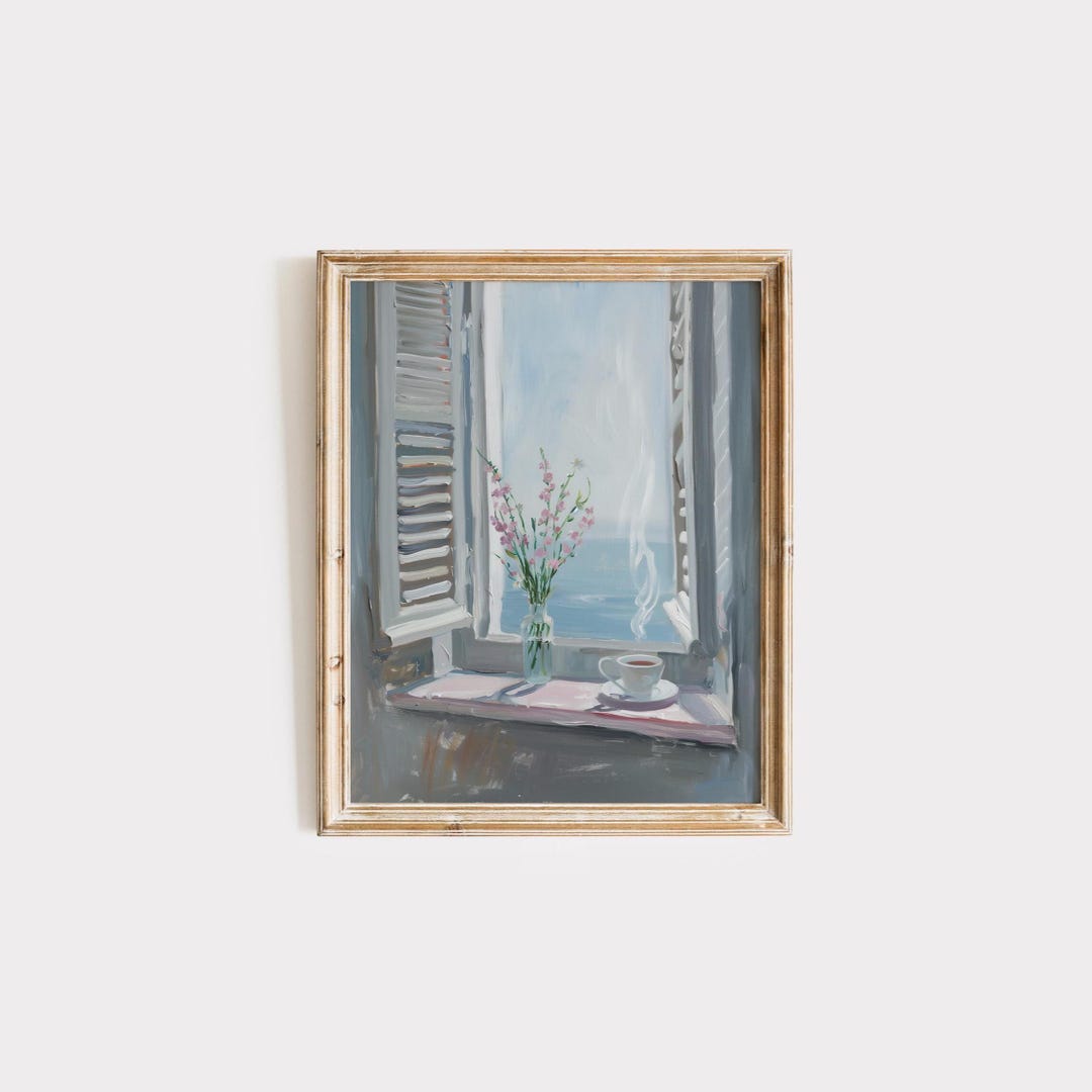 Coastal Window View Print: Seaside Cottagecore Art (digital Download ...