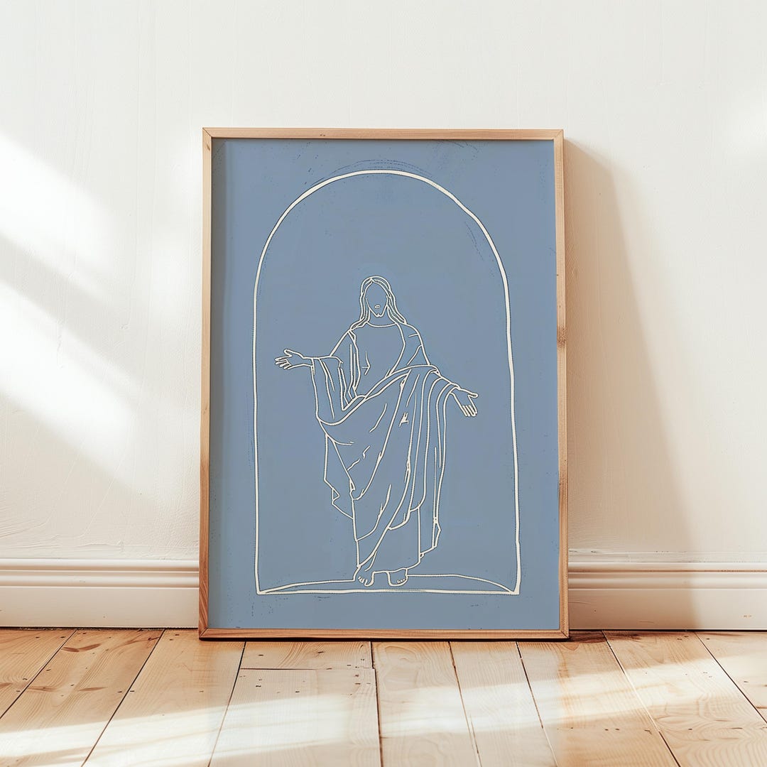 Jesus Silhouette Print – Christian Wall Art Printable, Minimalist Jesus ...