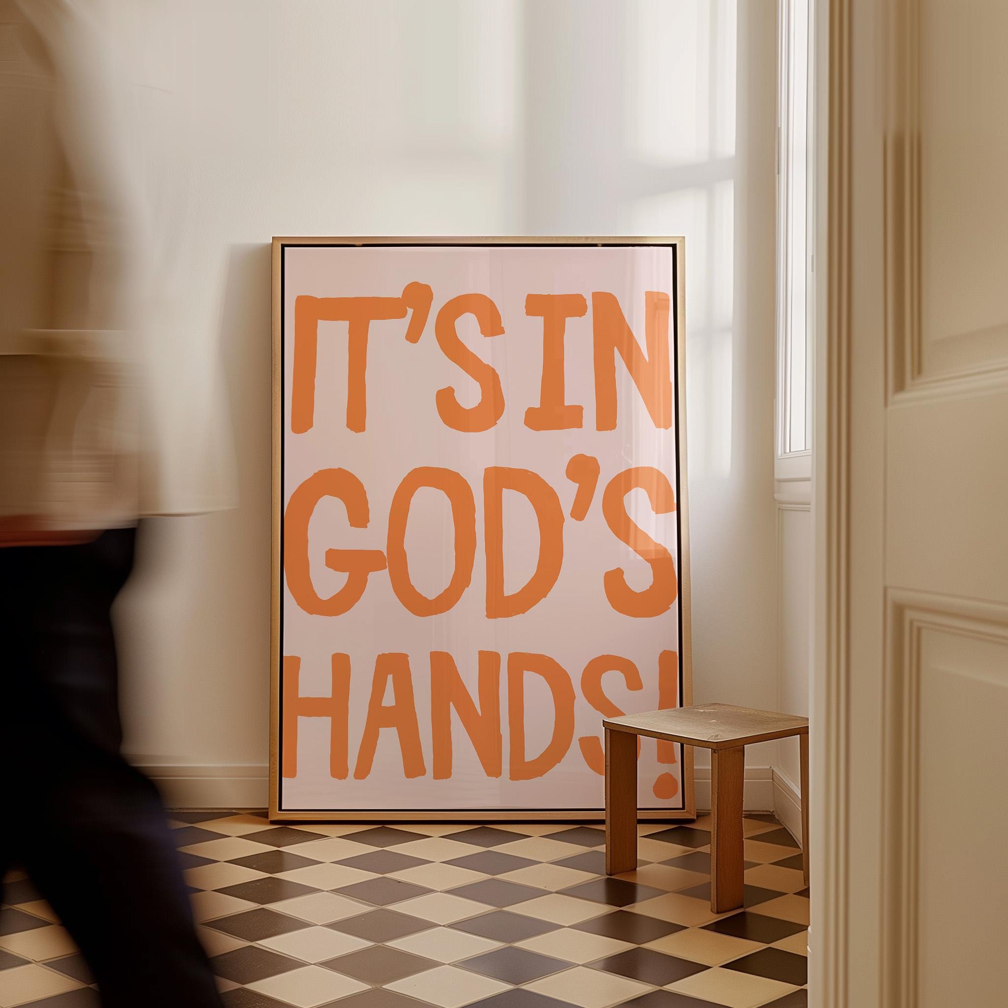 Orange Christian Art Print: It's in God's Hands (digital Download) - Etsy