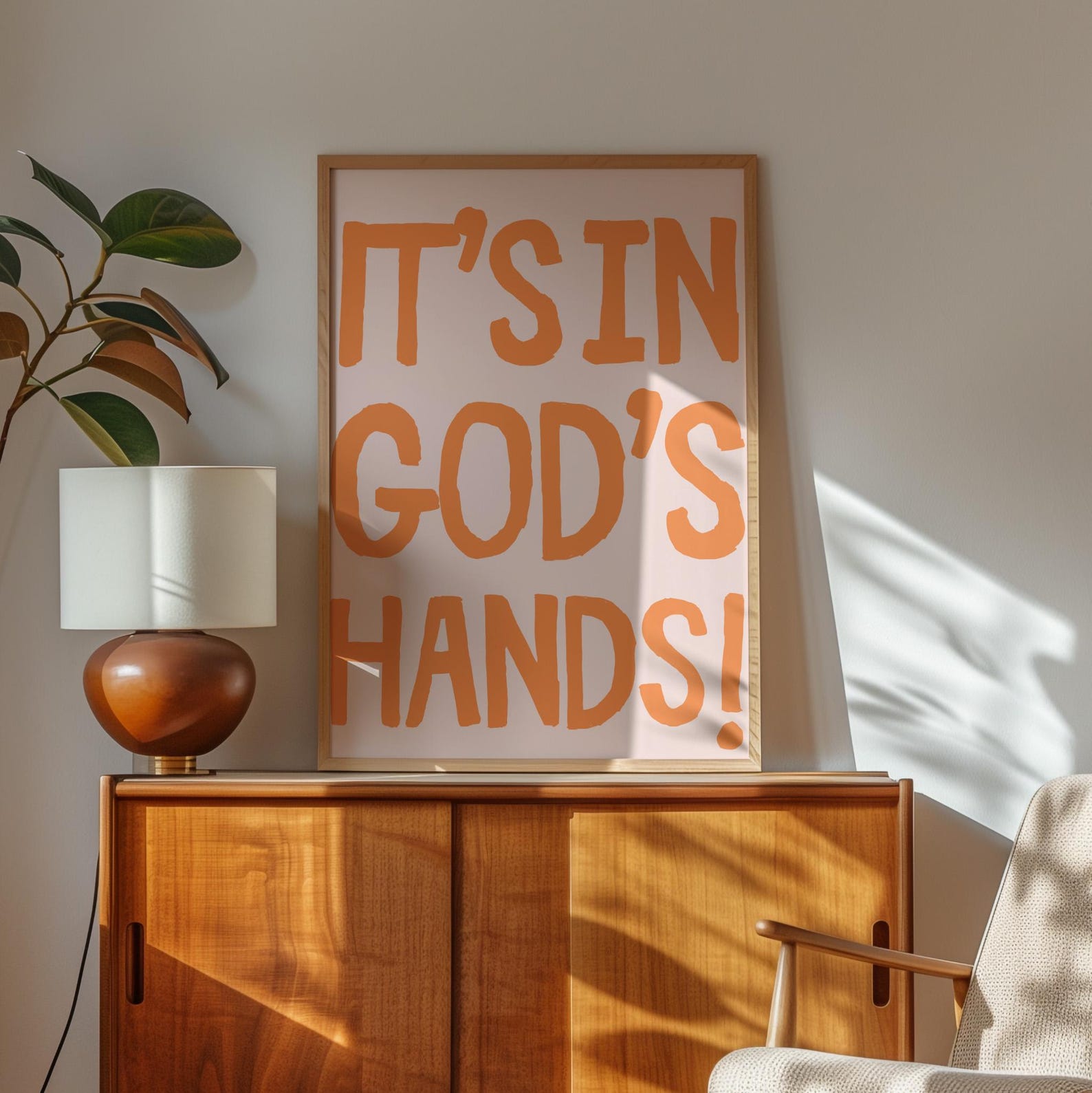 Orange Christian Art Print: It's in God's Hands (digital Download) - Etsy
