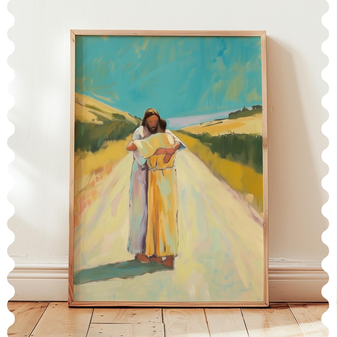Jesus Embrace Print: Christian Spiritual Artwork (digital Download) - Etsy
