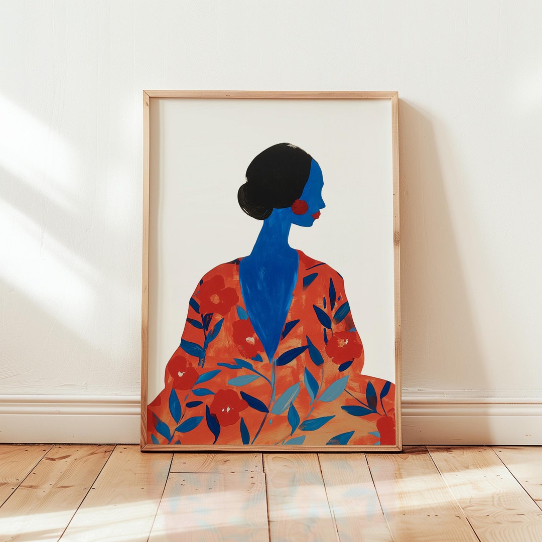 Faceless Portrait Boho Wall Art With Eclectic Wall Art Aesthetic Room ...