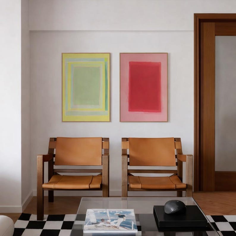 Abstract Color Block Prints: Modern Geometric Wall Art Set (digital ...