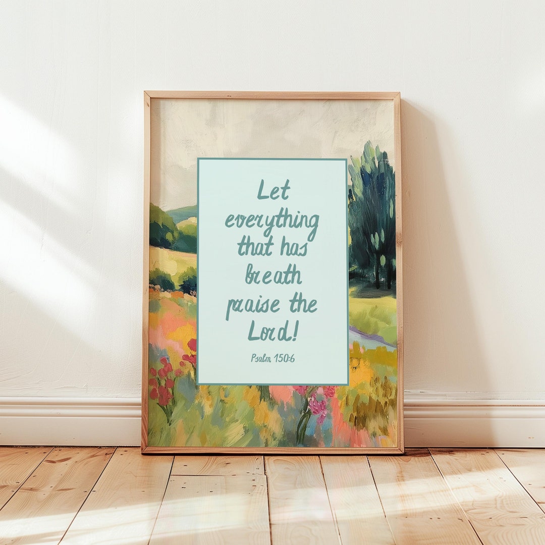 Psalms Art Landscape Painting Christian Wall Art Downloadable Prints ...