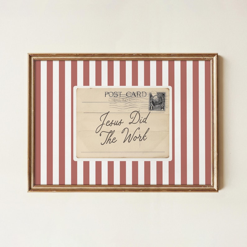 Printable Art: Jesus Did the Work - Vintage Farmhouse Wall Art, Neutral ...